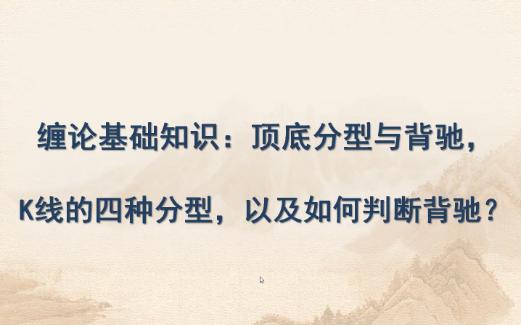 1224缠论基础知识:顶底分型与背驰,K线的四种分型,以及如何判断背驰?