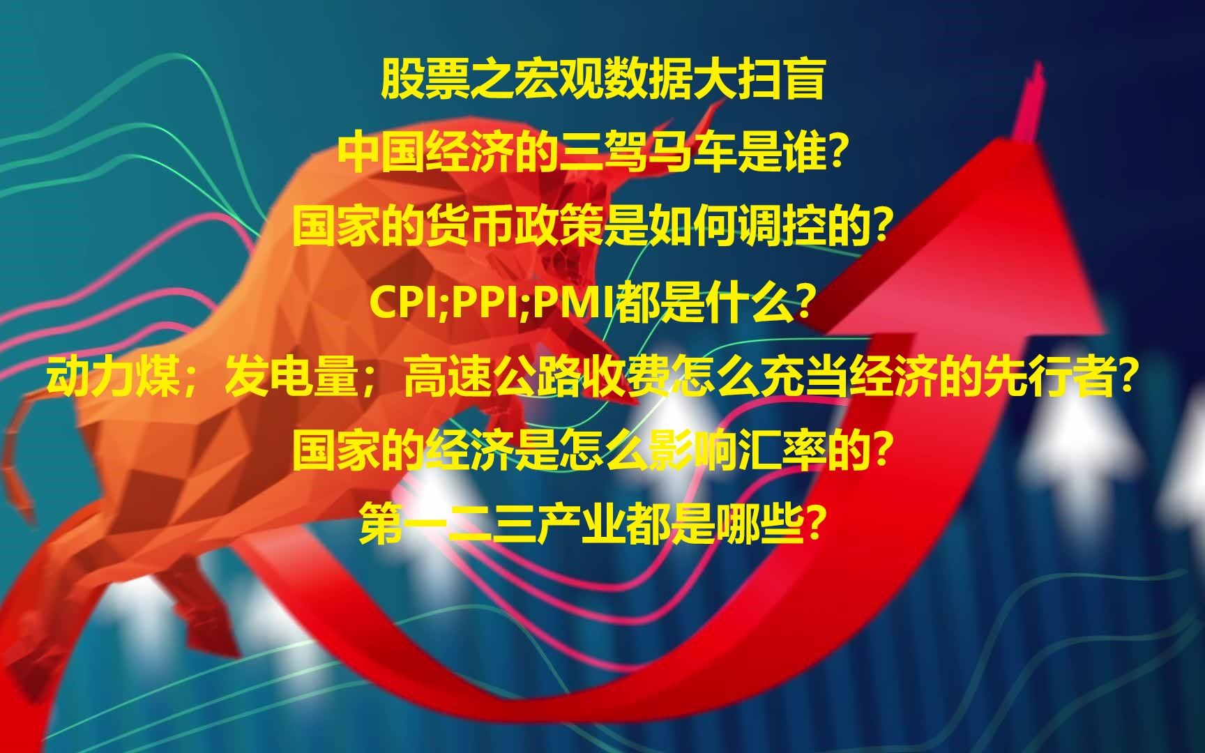 股票之宏观经济数据大扫盲,大合集。