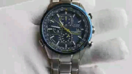 新品———98新西铁城空中之鹰蓝天使光动能电波男士腕表AT8020-...