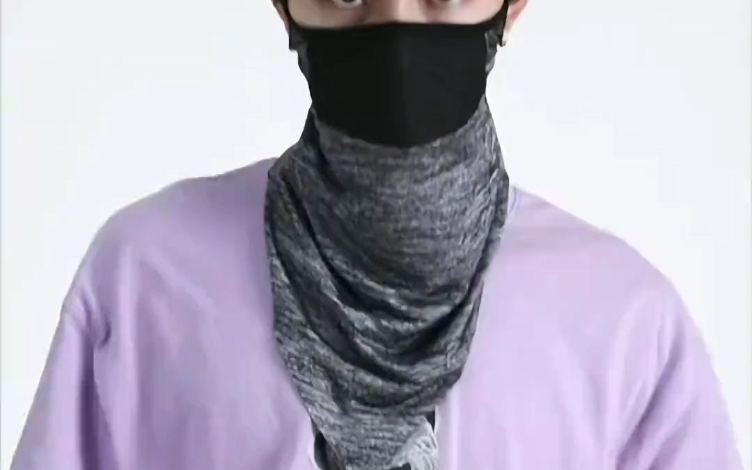 头巾男夏季骑行脖套魔术面巾,户外摩托车冰丝三角巾围脖防晒面罩