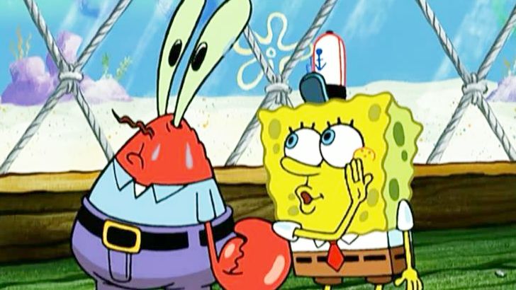 海绵宝宝:海绵宝宝把老师介绍给蟹老板认识,紧张的说不出话来