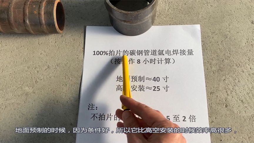 电焊工一天焊多少寸口?讲一下管道氩电焊接工作量经验公式