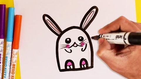 亲子简笔画:呆萌小兔子