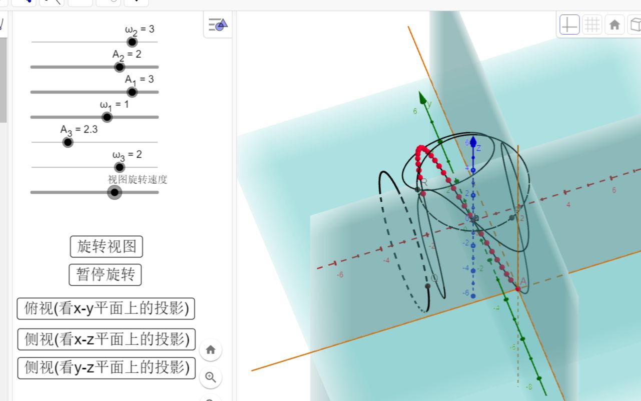 GeoGebra在物理中的应用之三维李萨如图形的形成动态演示