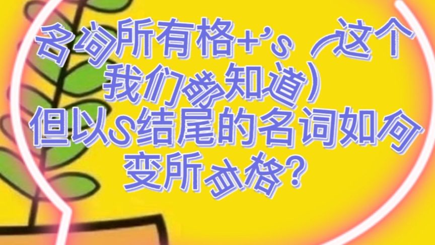 以s结尾的名词如何变所有格?一撇就搞定哩