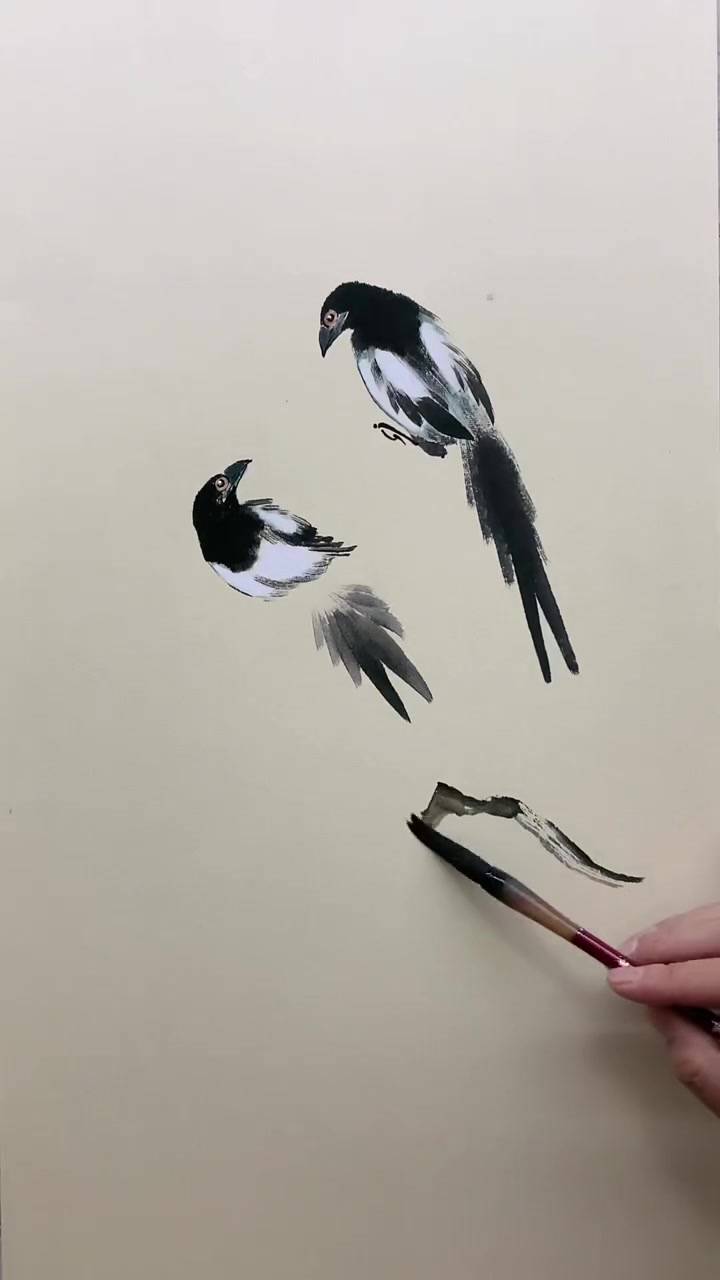 国画教程 中国画花鸟 梅花画法