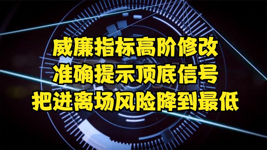 威廉指标高阶修改,准确提示顶底信号,把进离场风险降到最低