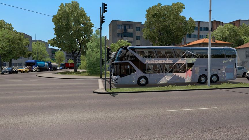 欧洲客车模拟:走乡村公路以及跨越多个国家边境检查终到目的地