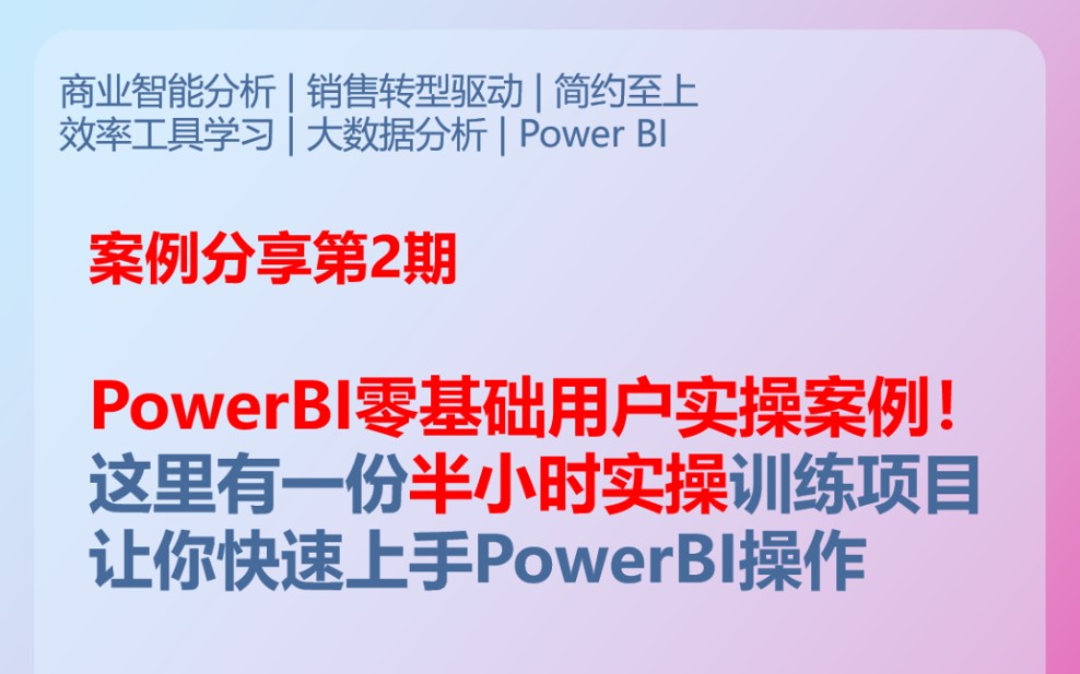 PowerBI案例分享第2期 | 半小时实操训练项目(内含数据源、完整教程)