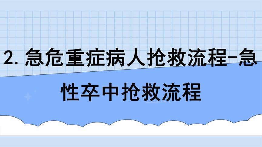 2.急危重症病人抢救流程-急性卒中抢救流程【转载】