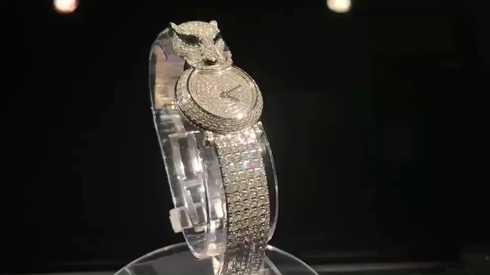 卡地亚豹子满钻手表定制【世纪珠宝定制】