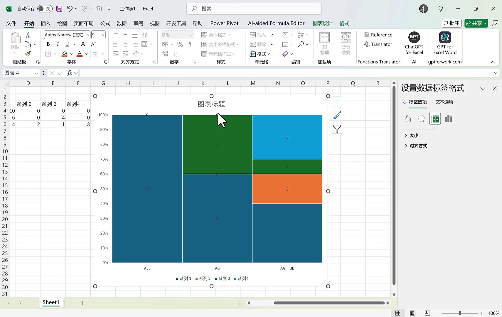 PPTExcel的总分结构图表制作(图表)