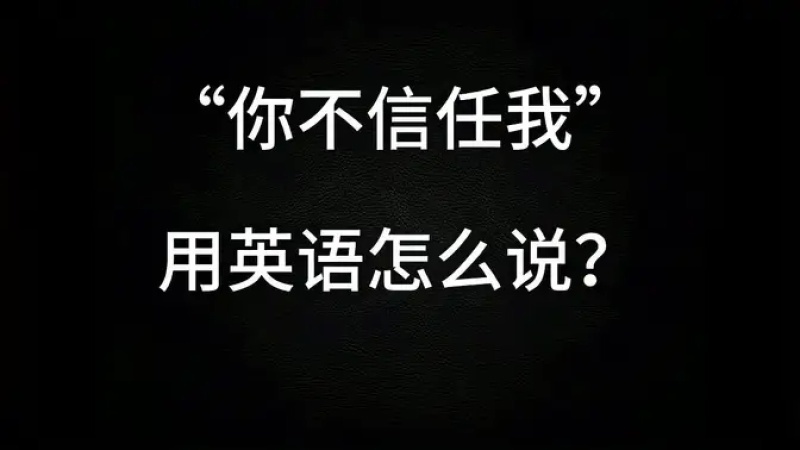 "你不信任我"用英语怎么说?