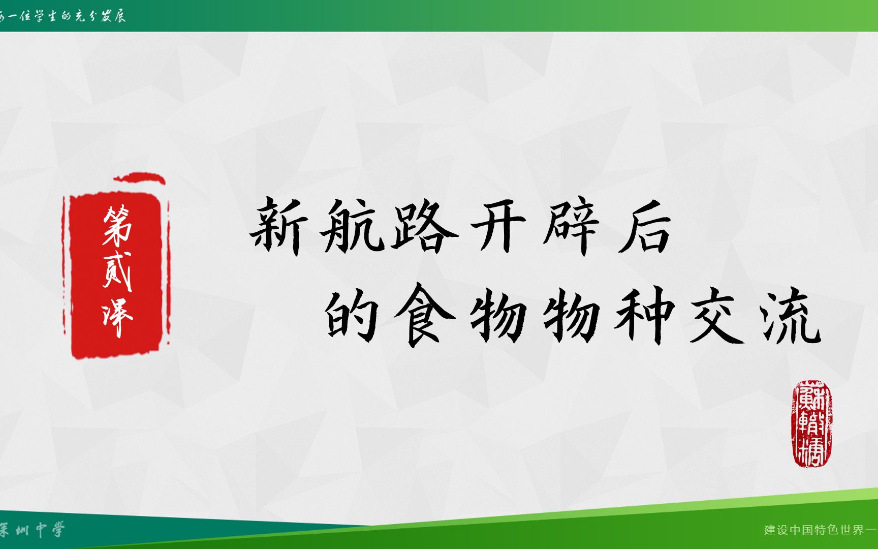 【历史选必二】2 新航路开辟后的食物物种交流