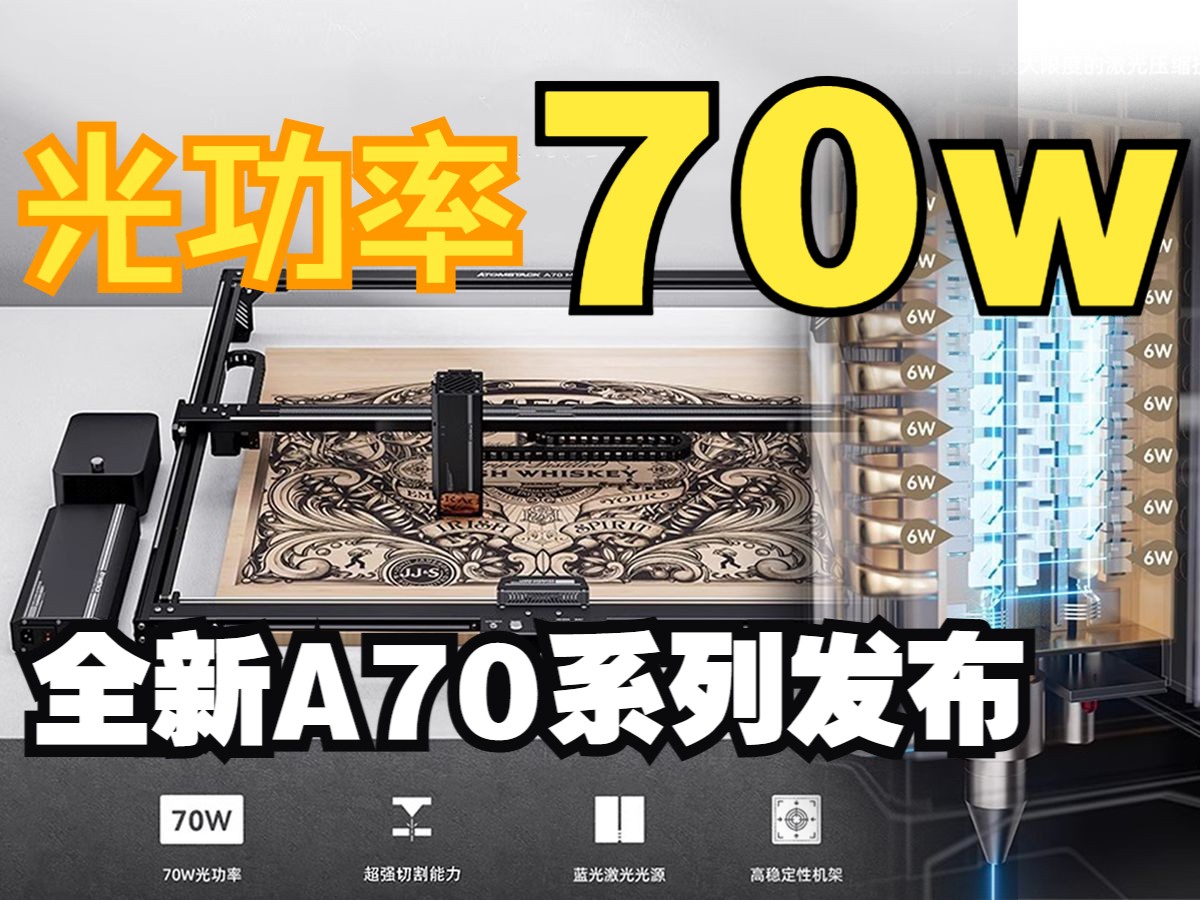 全新A70系列发布,消费级大功率激光雕刻机