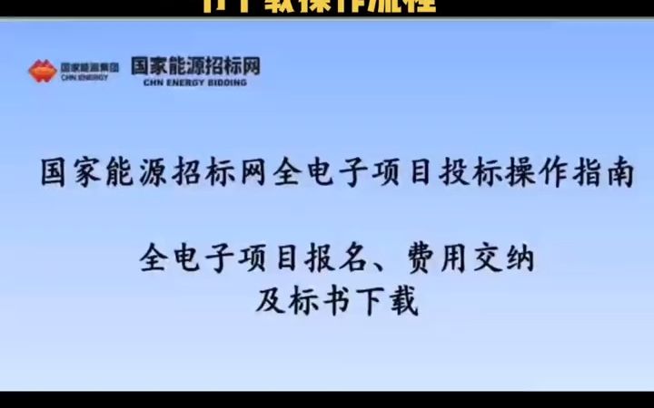 国家能源招标网第③节全电子项目报名、费用缴纳及标书下载操作流程...