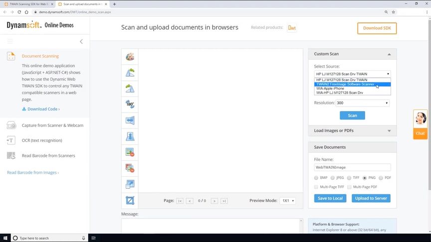 跨浏览器文档扫描 SDK | Dynamic Web TWAIN