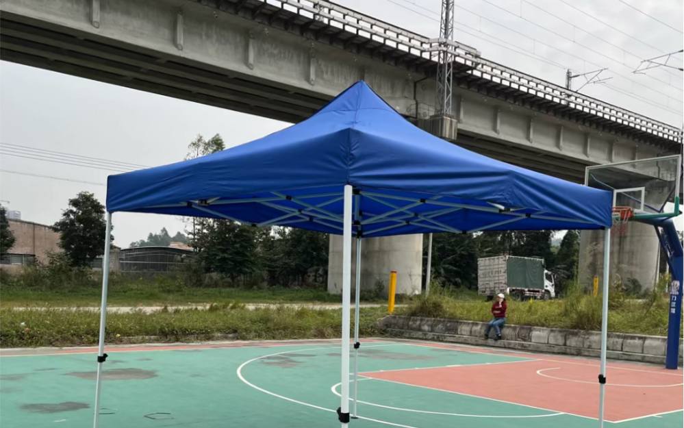 天幕四角伞蓬帐篷半自动折叠帐篷怎么安装