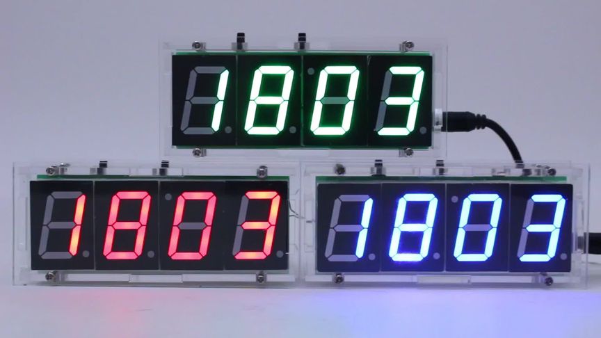 电子时钟套件,大数码管显示,光控亮度,可设置闹钟