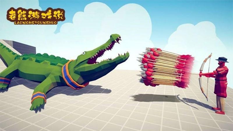 全面战争模拟器:神之兵种对战鳄鱼,这也太弱了吧