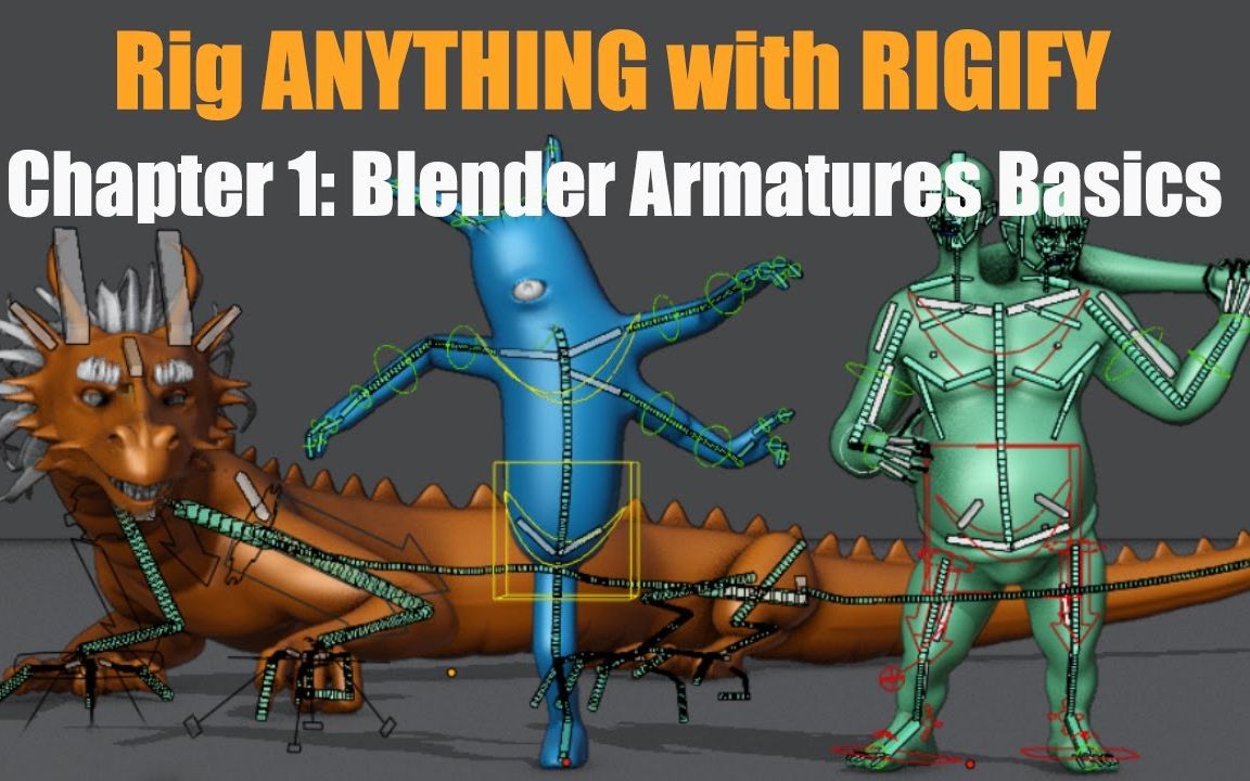 【Blender】Rig Anything With Rigify角色骨骼动画插件培训教程(中英双...