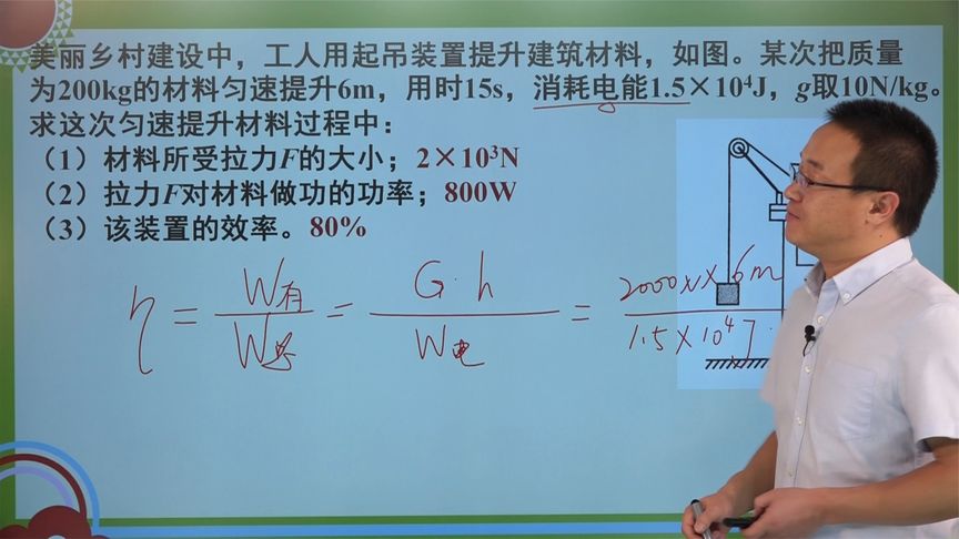 2020年福建中考物理第32题:功率、效率的计算