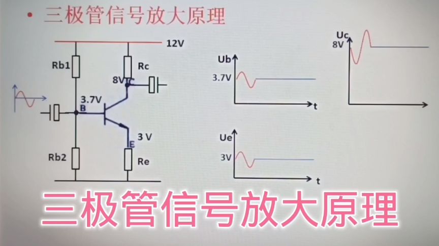 296-三极管信号放大原理,直流和交流叠加后再放大,明白了