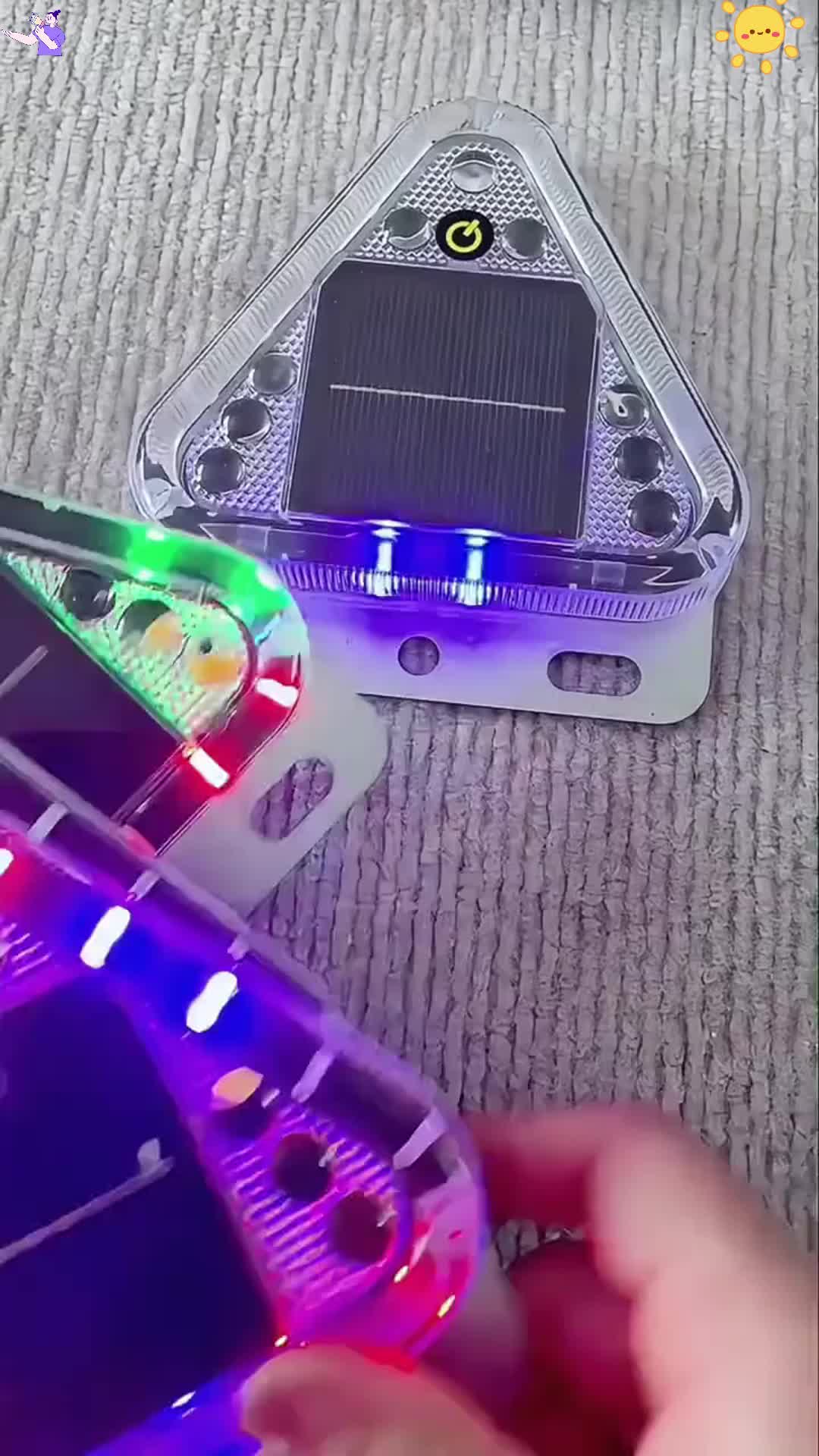 太阳能警示灯免接线汽车防追尾,摩托车电动车 LED警示灯#夜骑警示灯...