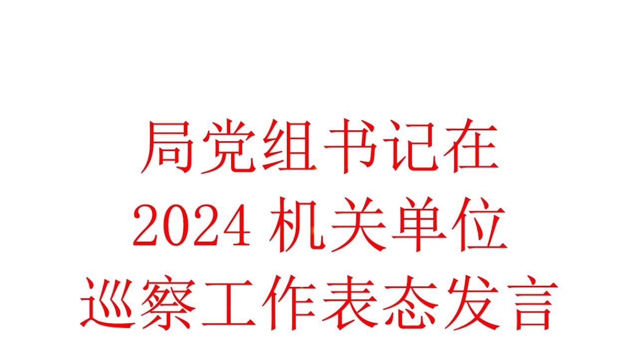 在2024单位巡察工作表态发言