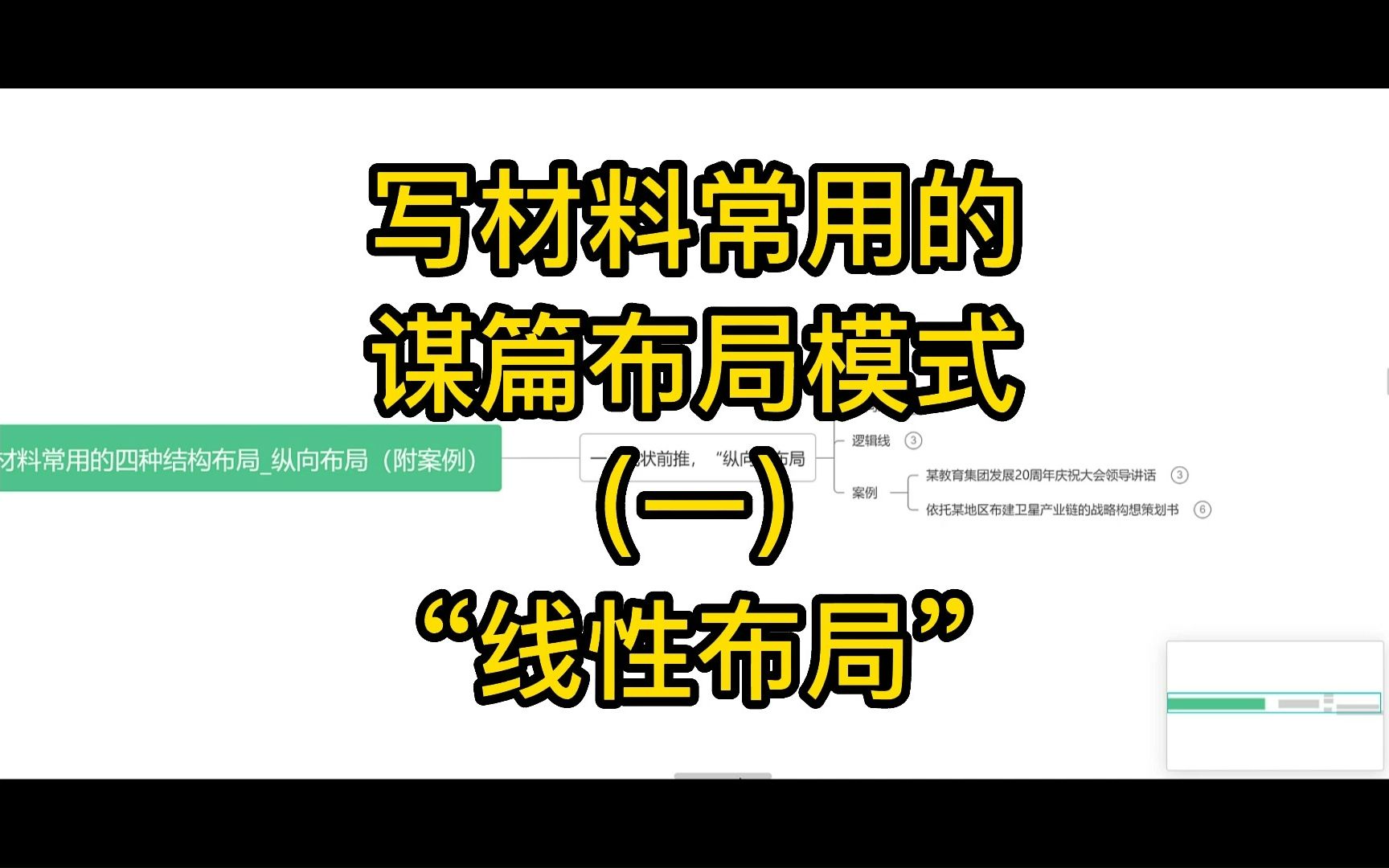 写材料常用的谋篇布局模式一:线性布局