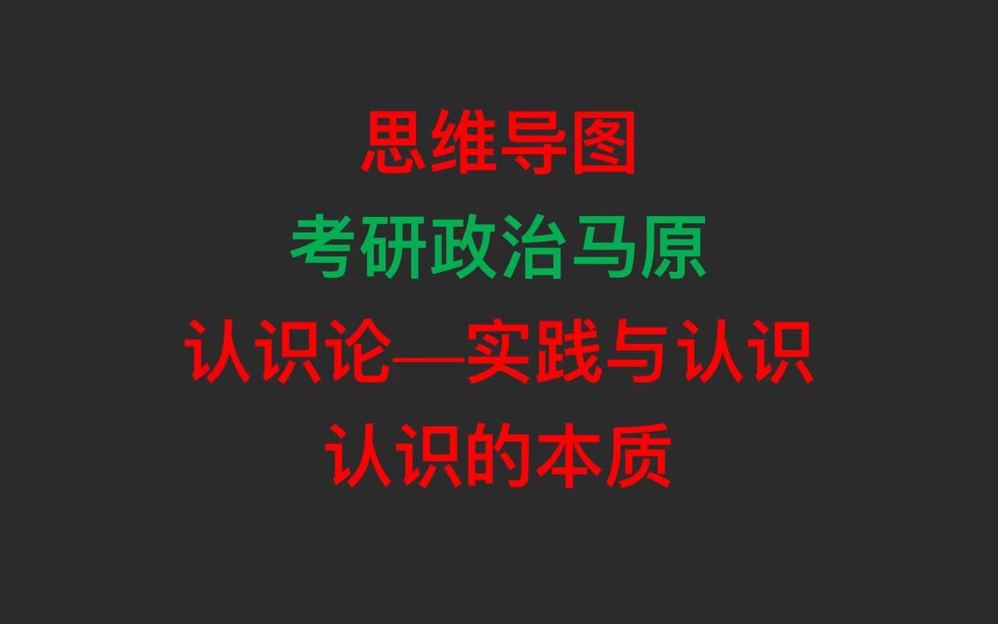 复盘考研政治马原-哲学-认识论-实践与认识:认识的本质