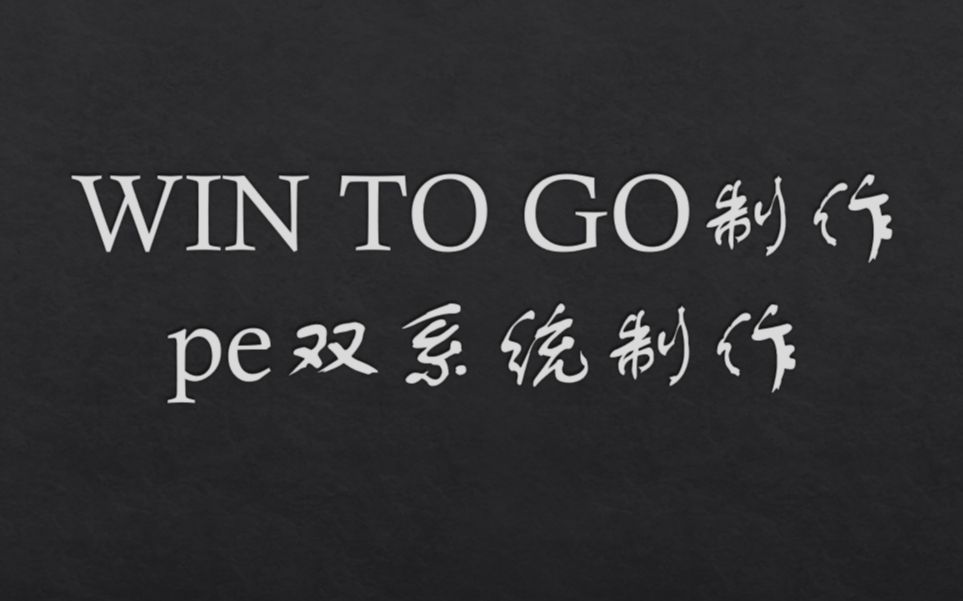 【教程】wtg制作超简单傻瓜式教程+带pe双系统的制作教程 win to go+...