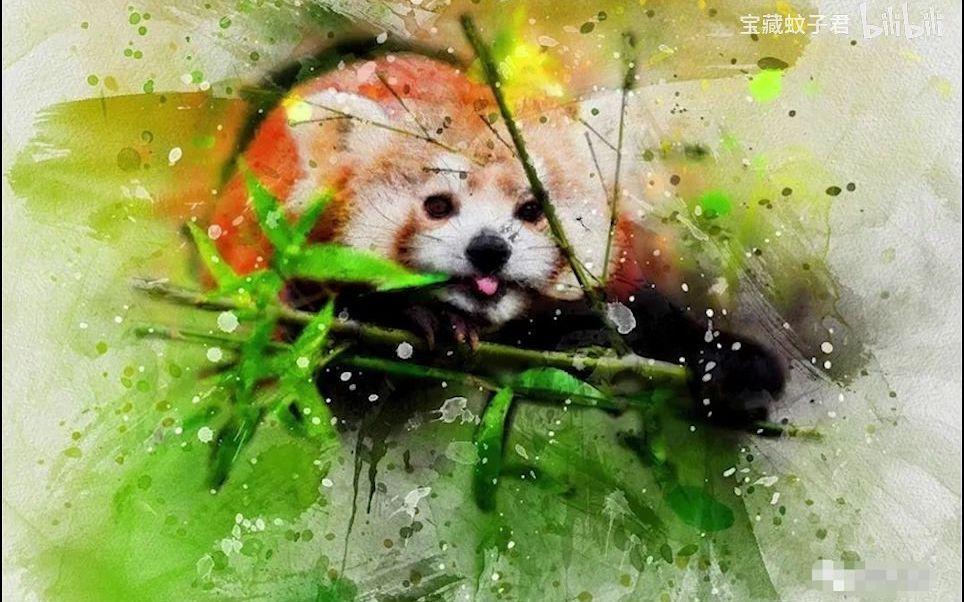 手绘水墨水彩油画质感的photoshop动作预设