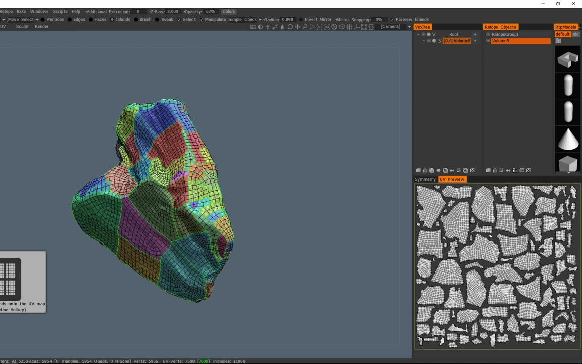 3d扫描模型 3d coat拓扑