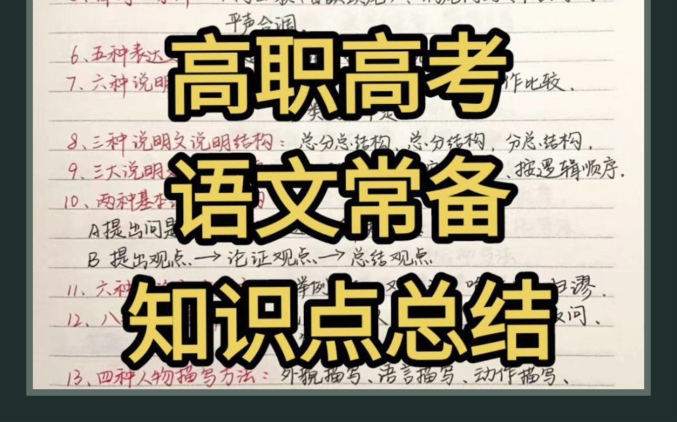 高职高考语文|必备基础知识点总结