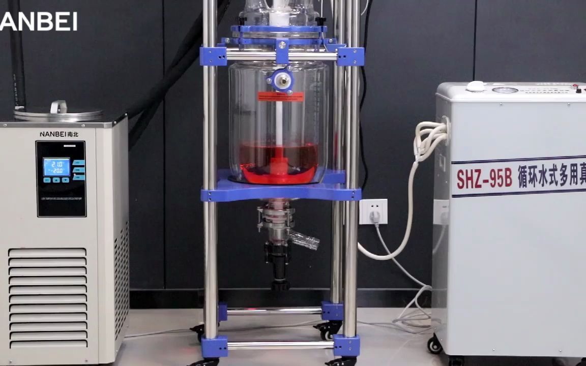 南北仪器 生产制造双层玻璃反应釜 实验室玻璃反应装置 高低温实验...