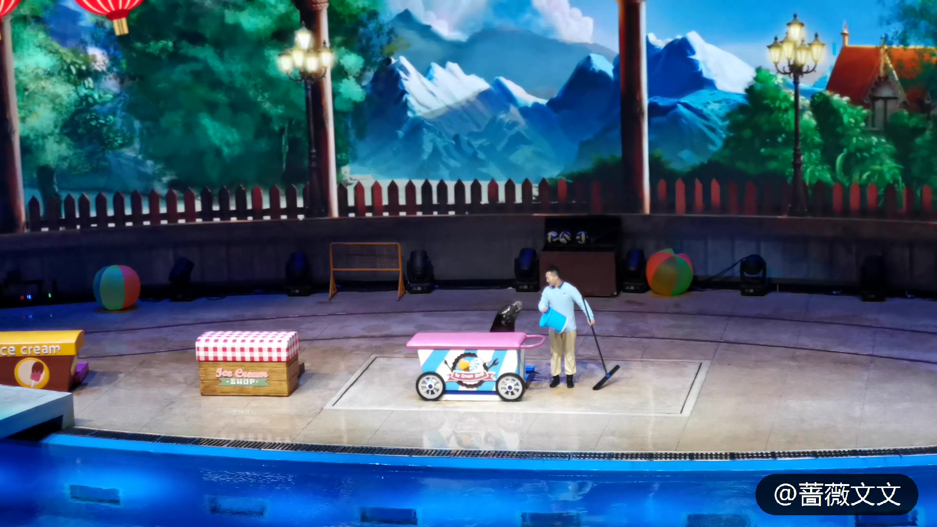 上海海昌海洋公园之海狮表演(距离有点远,放大拍摄时视频有点抖)