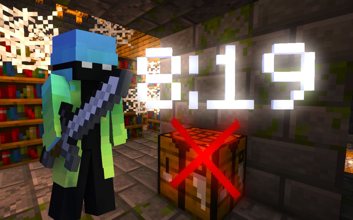 [世界纪录]不使用工作台通关我的世界8分19秒