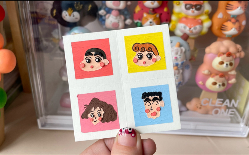 油画棒涂鸦•蜡笔小新一家人(绘画教程)