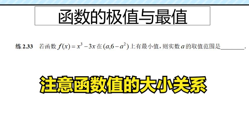 高二典例,函数的极值与最值,比较极值与端点值的大小关系
