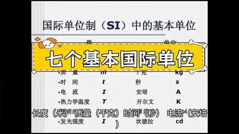 国际单位制的基本单位解析