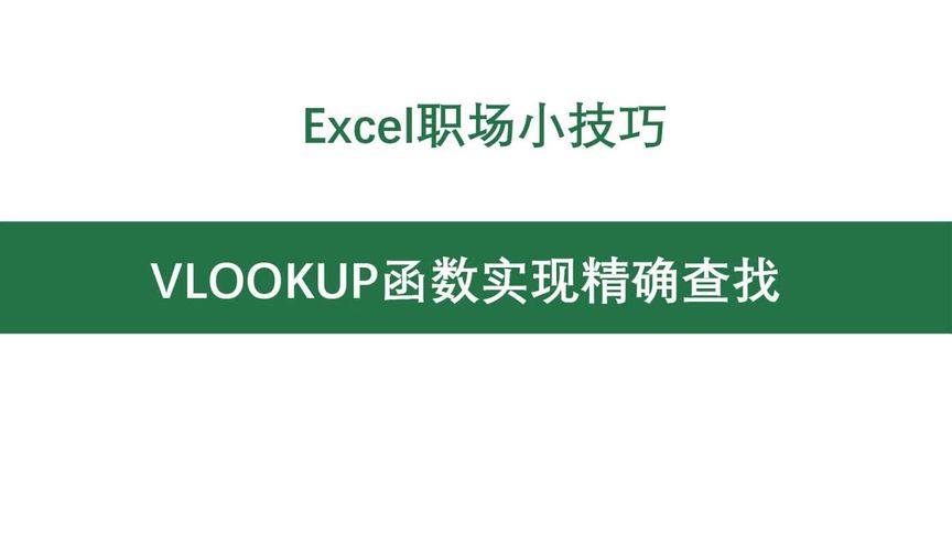必学的VLOOPUP函数实现精准查找数据「Excel职场小技巧」