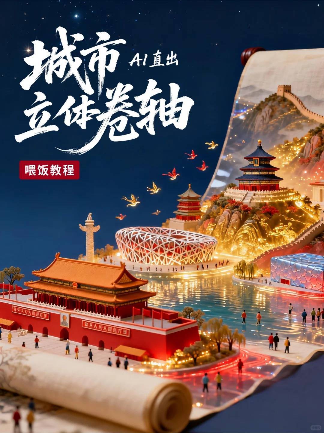 用AI做国风城市精美立体卷轴丨保姆级教程