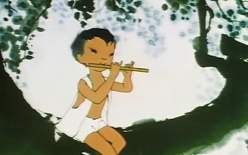 牧笛(世界第二部水墨动画片)借问酒家何处有,牧童遥指杏花村。