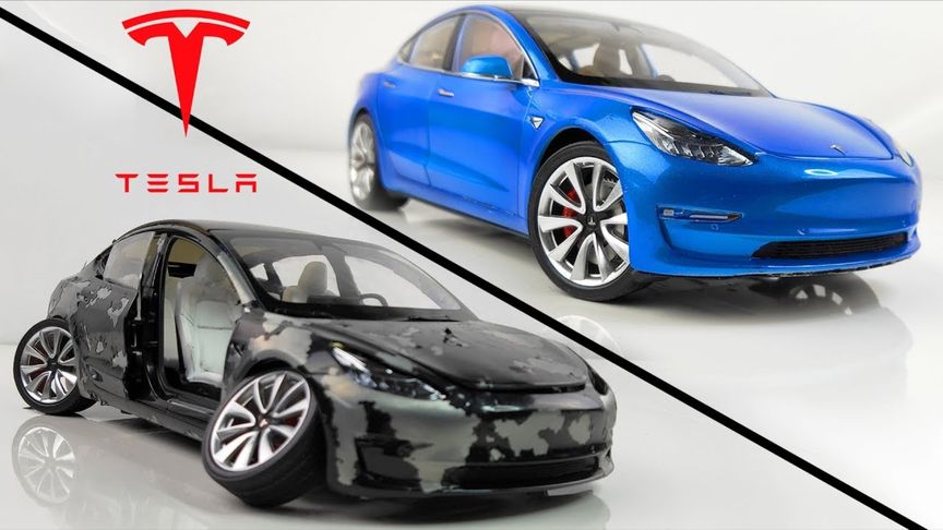 恢复和翻新破旧的特斯拉-Tesla 3模型车修复