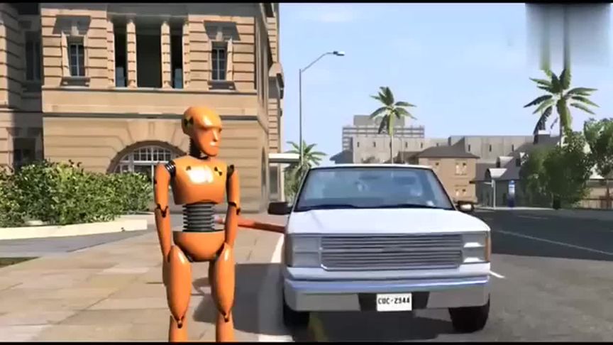 模拟汽车:祸事无处不在,汽车上突出异物,路旁的行人倒霉了