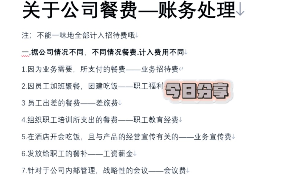 会计实操之公司餐费账务处理
