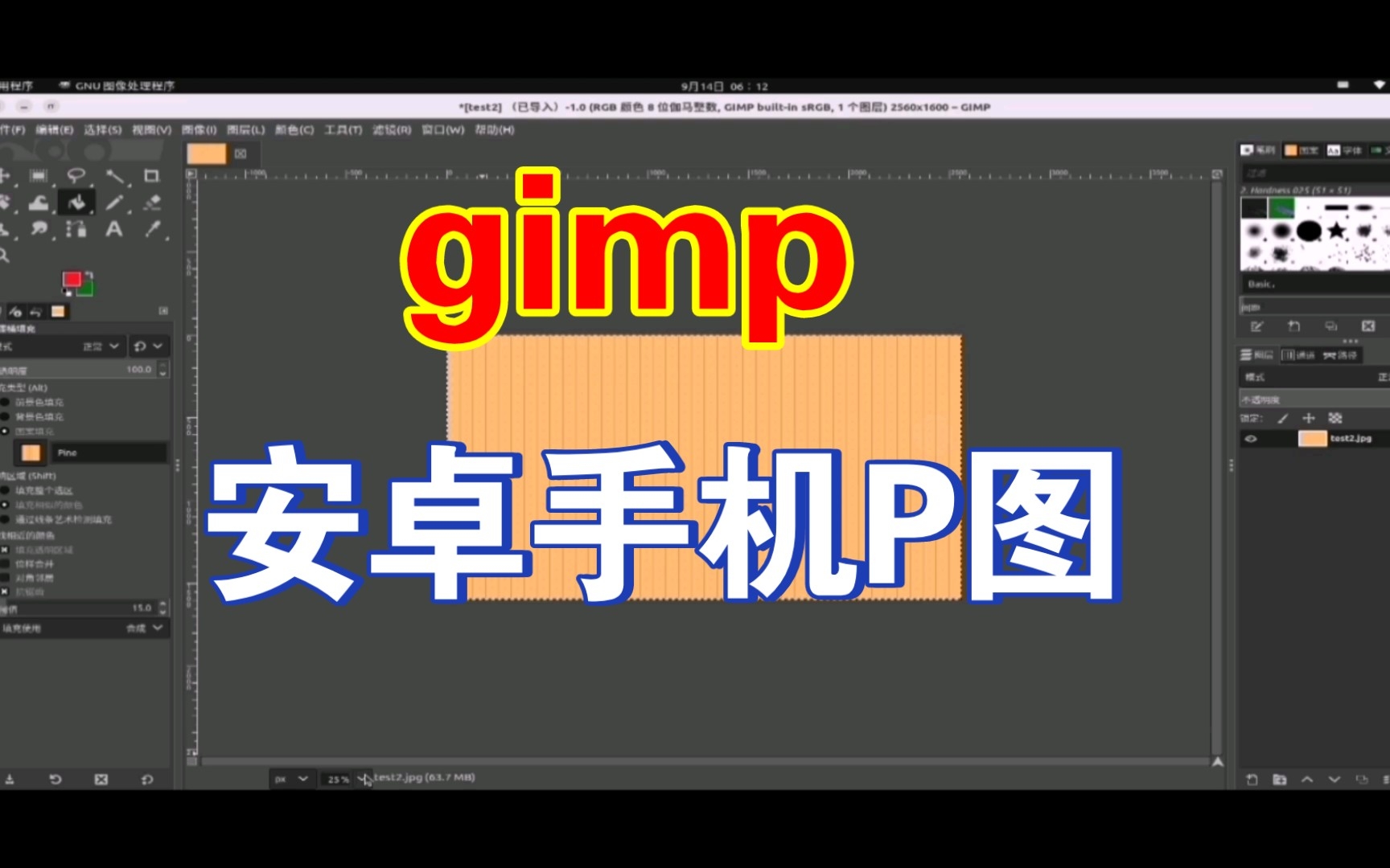 手机中gimp处理图片,躺着修图!