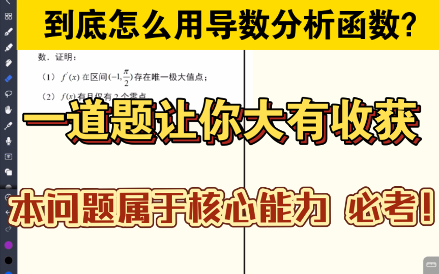 ...导数问题每年是必考的!不涉及方法,就是纯粹的用导数去分析原函数...