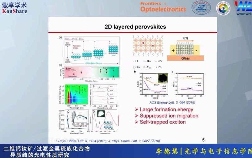 科研讲座 | 二维钙钛矿/过渡金属硫族化合物异质结的光电性质研究 - 李...